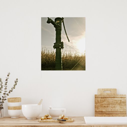 Vintage Water Pump | Poster | Zazzle
