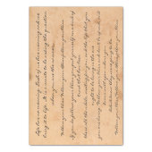Vintage water stained parchment text script words tissue paper | Zazzle