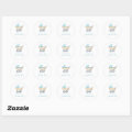 Vintage Watercolor Blue Stroller Thank you Classic Round Sticker | Zazzle