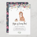 Vintage Watercolor Cavapoo Dog Birthday Party Invitation | Zazzle
