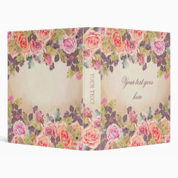 Vintage Watercolor Roses Binder | Zazzle