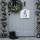 Vintage Watercolor Snowman in Delft Blue Christmas Door Sign | Zazzle