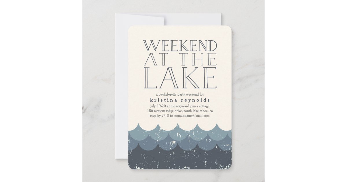 Vintage Waves Lake Weekend Getaway Invitation | Zazzle