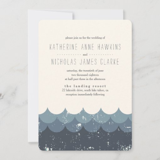 Vintage Waves Wedding Invitation | Zazzle