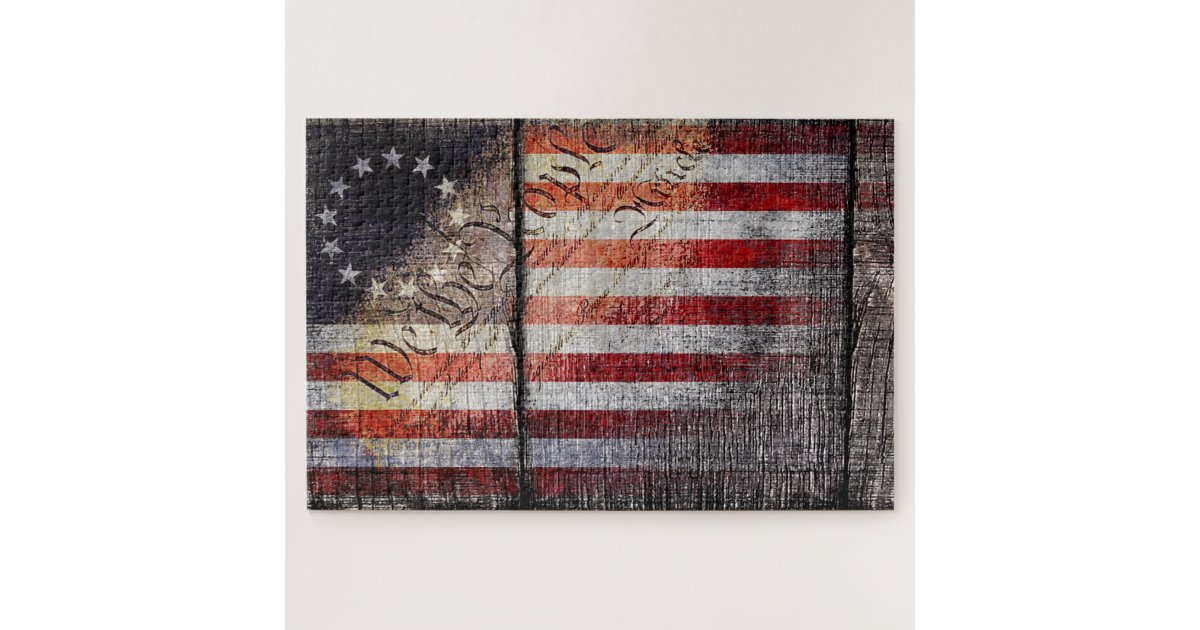 Vintage We The People Betsy Ross Flag Jigsaw Puzzle | Zazzle