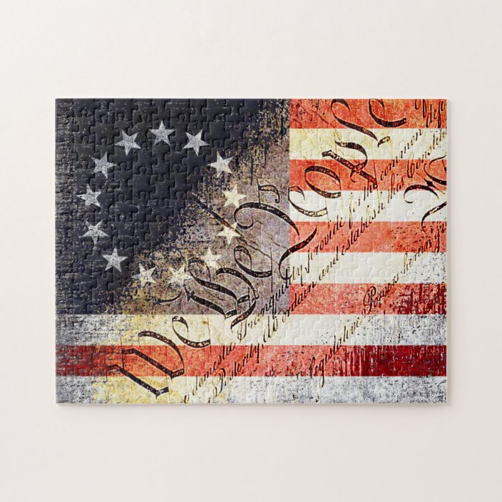 Vintage We The People Betsy Ross Flag Jigsaw Puzzle | Zazzle.com