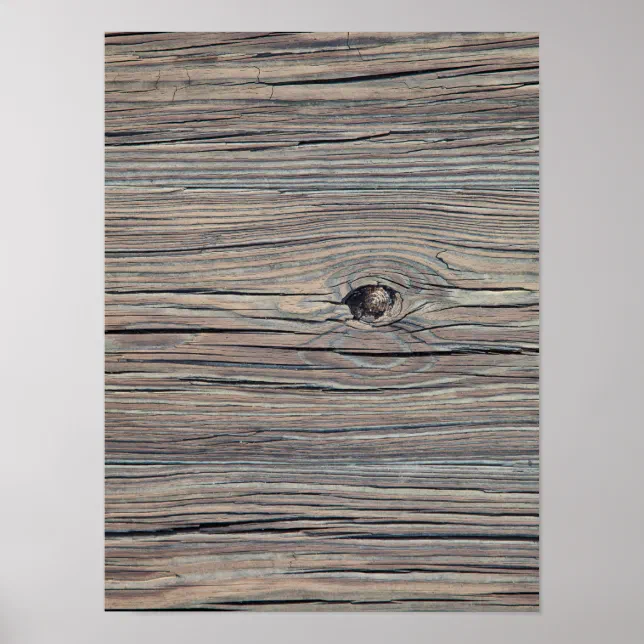 Vintage Weathered Wood Background - Old Wooden Poster | Zazzle