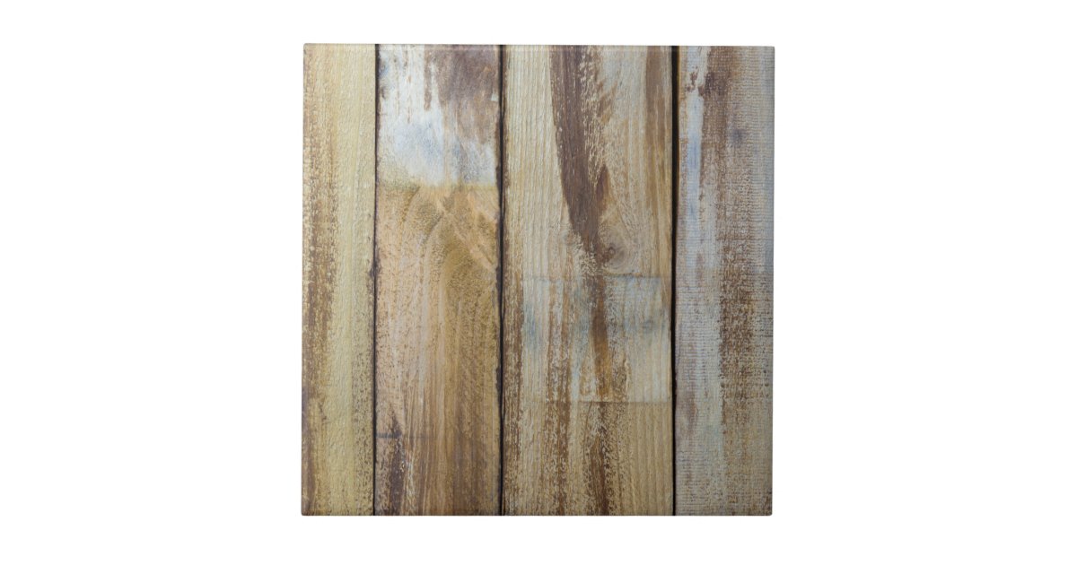 Vintage Weathered Wood Planks Ceramic Tile | Zazzle