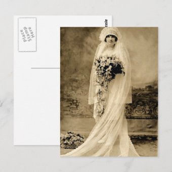 Vintage Wedding A Bride Postcard | Zazzle