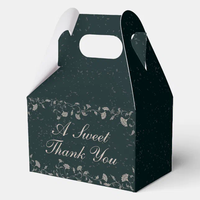 Vintage Wedding Black Tan Elegant Thank You Favor Boxes | Zazzle