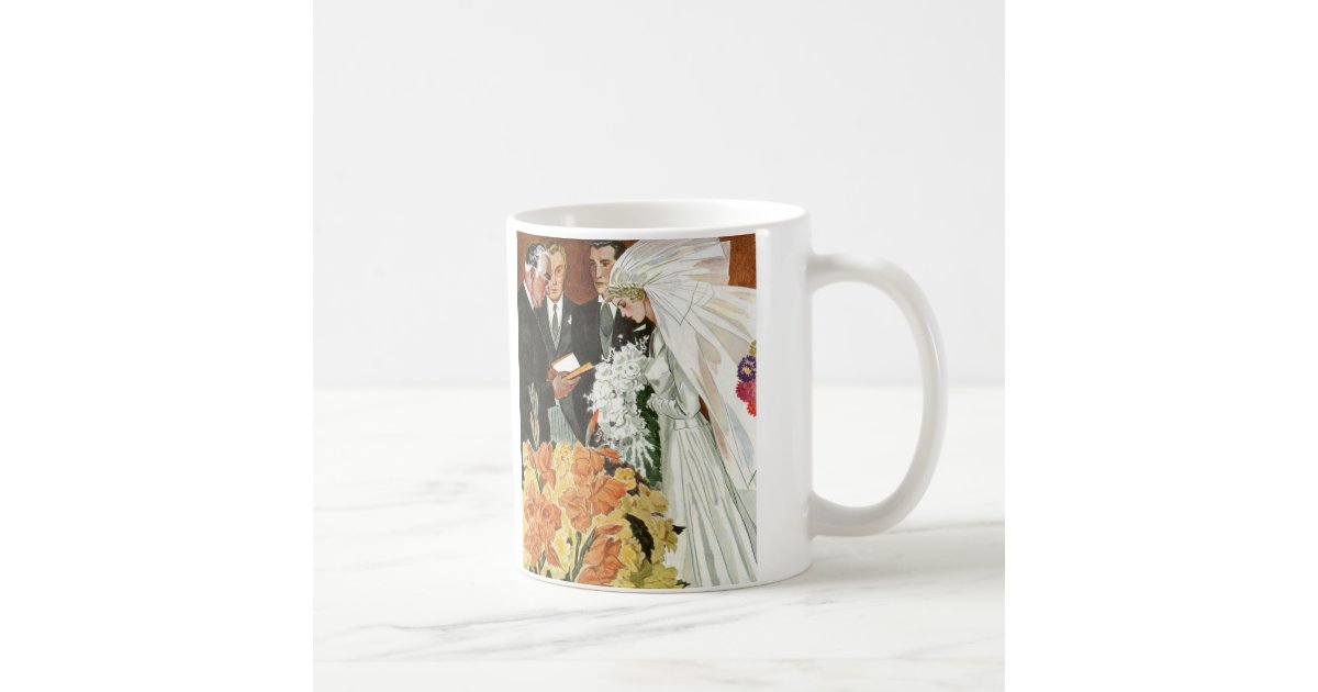 Vintage Wedding Ceremony with Bride and Groom Coffee Mug | Zazzle