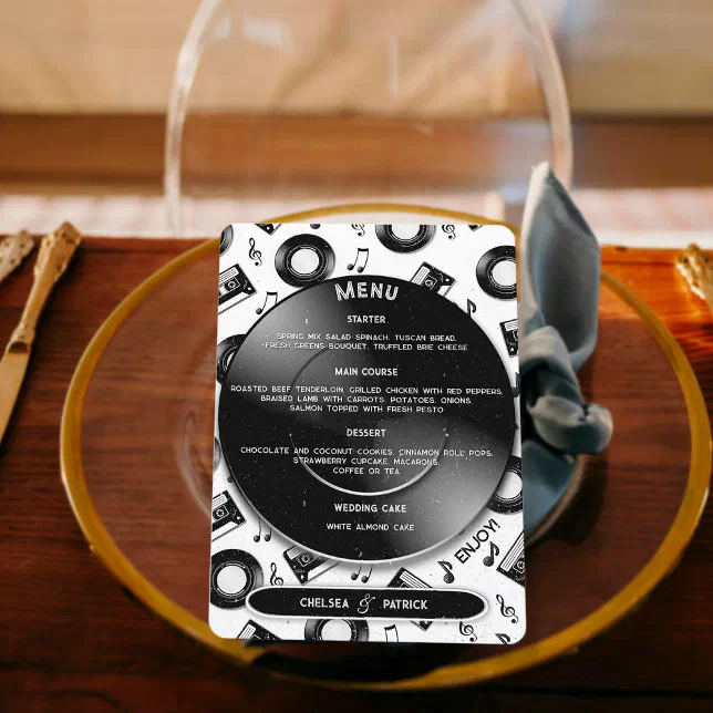 Vintage Wedding Classic Retro Vinyl Record Custom Menu | Zazzle