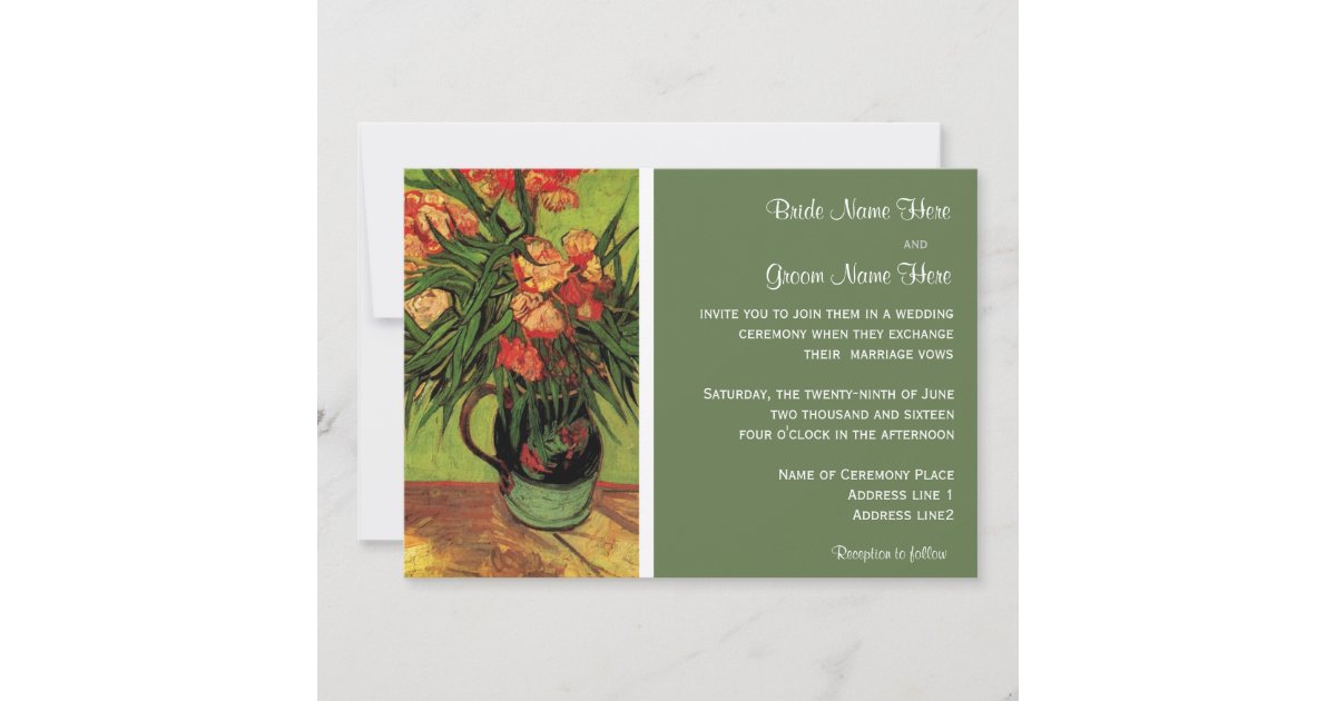 Vintage wedding invitations, Vincent van Gogh Invitation | Zazzle