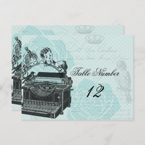 Vintage Wedding Love Letters Table Number Postcard | Zazzle