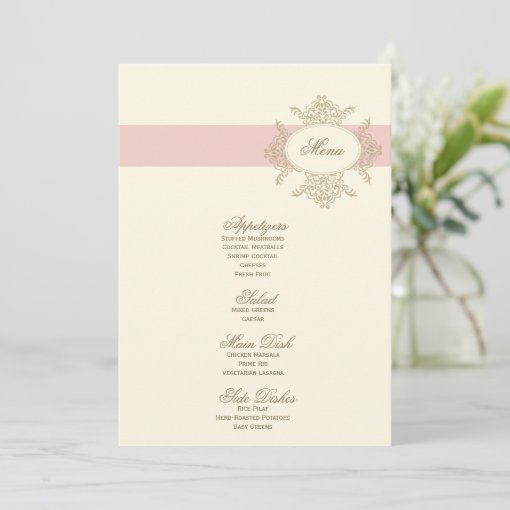 {vintage} wedding menu | Zazzle