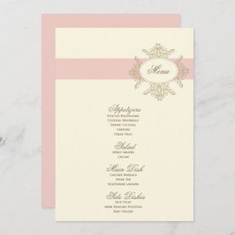 {vintage} wedding menu | Zazzle