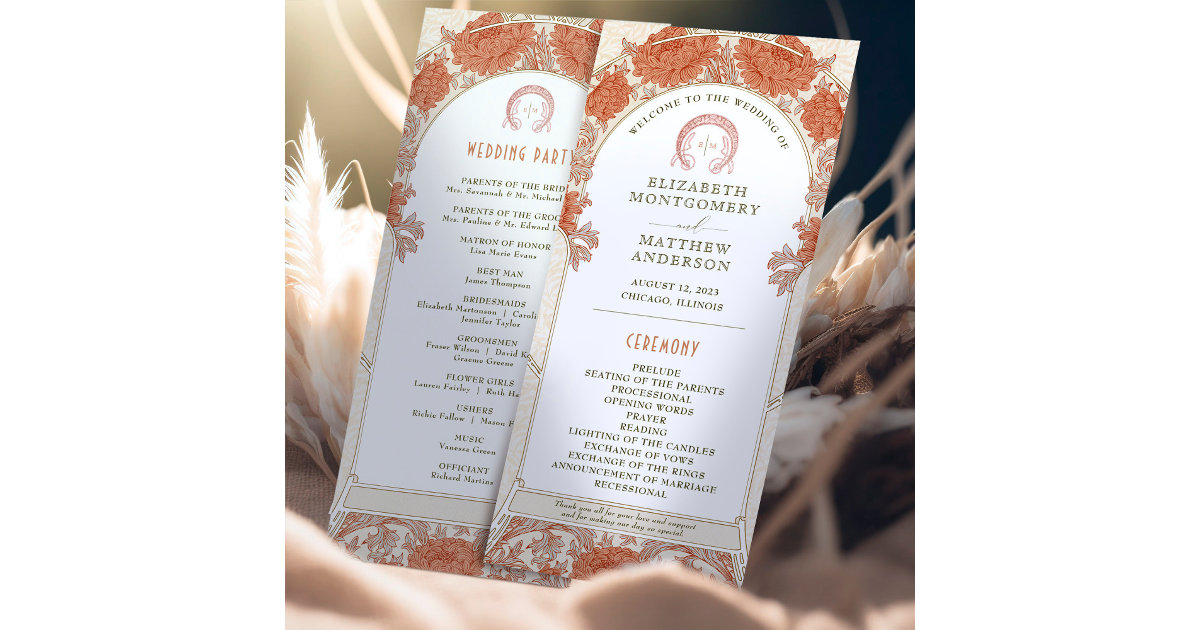 Vintage Wedding Program Art Nouveau by Mucha | Zazzle