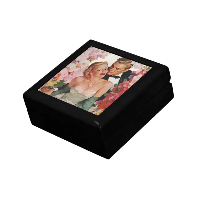 Vintage Wedding, Retro Bride and Groom Newlyweds Jewelry Box | Zazzle