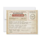 vintage WEDDING telegrams Invitation | Zazzle