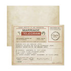 vintage WEDDING telegrams Invitation | Zazzle
