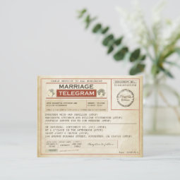 vintage WEDDING telegrams Invitation | Zazzle