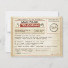 vintage WEDDING telegrams Invitation | Zazzle