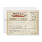 vintage WEDDING telegrams Invitation | Zazzle