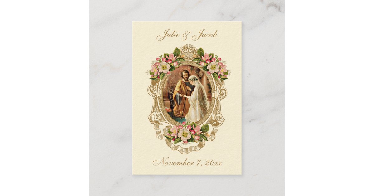 Vintage Wedding Traditional Catholic Holy Card | Zazzle.com
