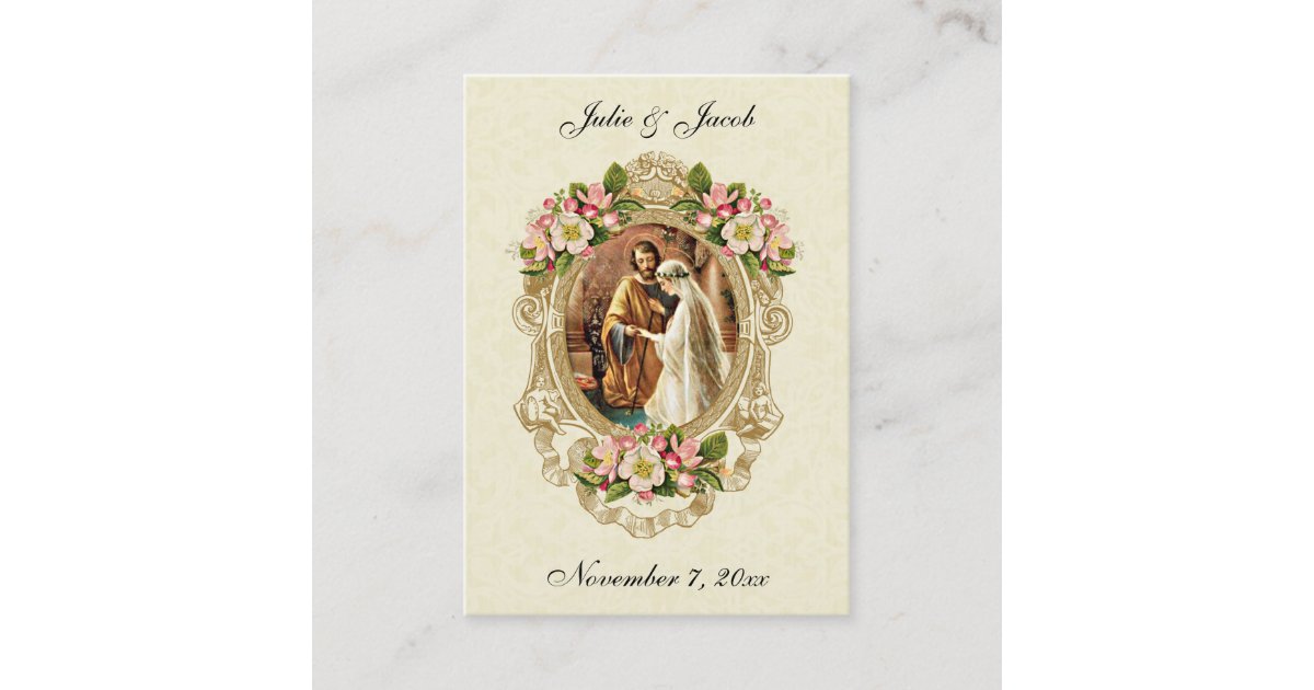 Vintage Wedding Traditional Catholic Holy Card | Zazzle