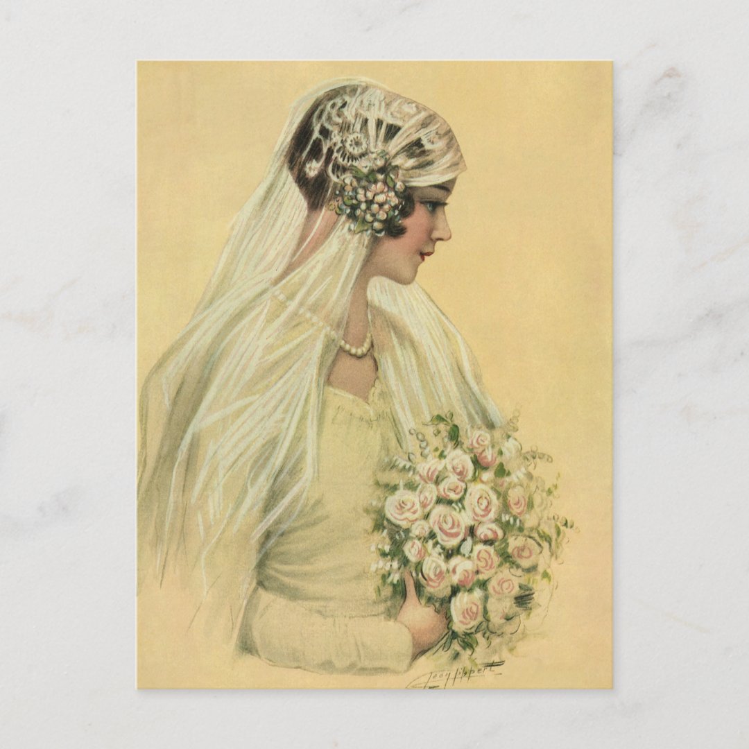 Vintage Wedding, Victorian Bride Bridal Portrait Postcard | Zazzle