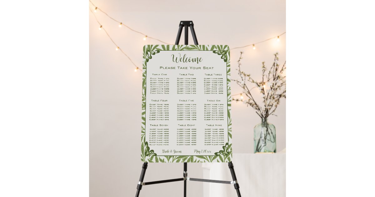 Vintage Wedding, Victorian Willow Leaves Pattern Foam Board | Zazzle