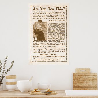 Vintage Weight Gain Ad from 1908 Poster | Zazzle