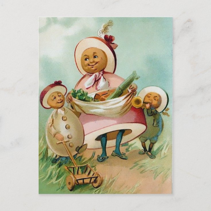 Vintage Weird Egg People Postcard | Zazzle