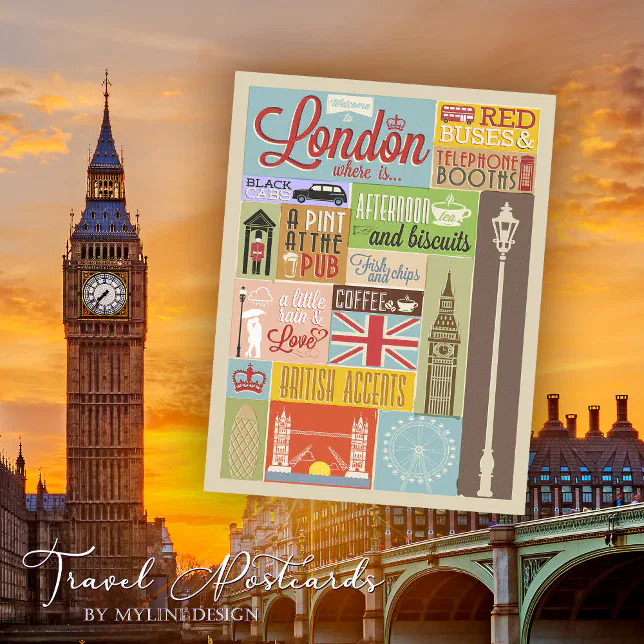 Vintage Welcome to London Postcard | Zazzle