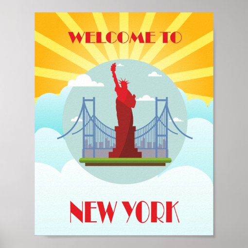 Vintage Welcome to New York Travel Poster | Zazzle