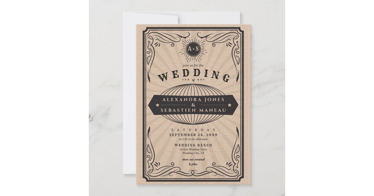 Vintage Western Country QR Code Rustic Wedding Invitation | Zazzle