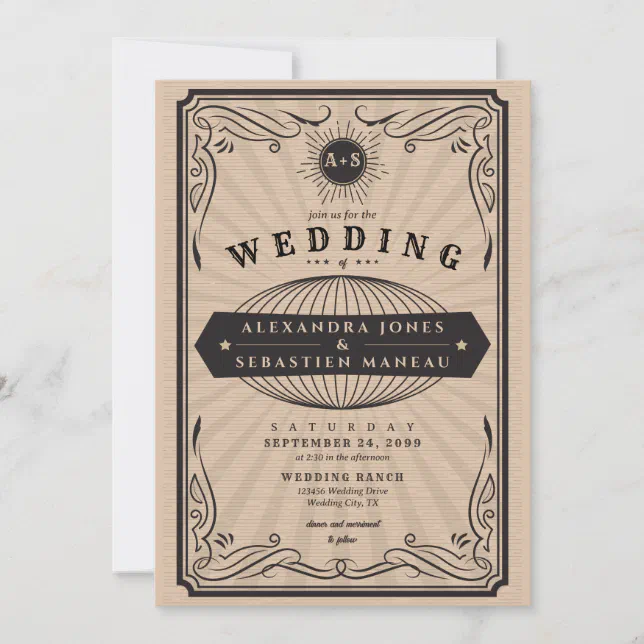 Vintage Western Country QR Code Rustic Wedding Invitation | Zazzle