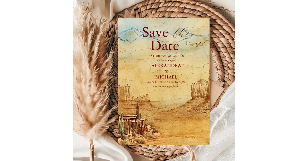Vintage Western Cowboy Rustic Country Wedding Save The Date | Zazzle