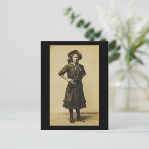Vintage Western Cowgirl photo Postcard | Zazzle