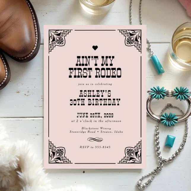 Vintage Western Cowgirl Rodeo 30th Birthday Party Invitation | Zazzle