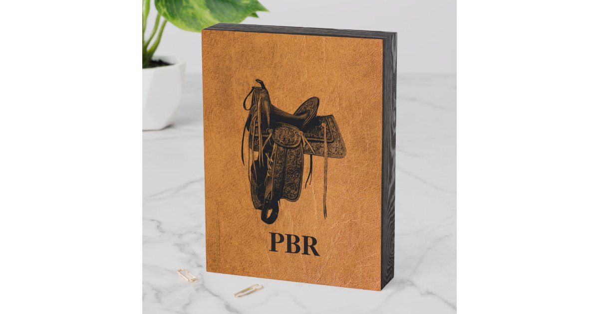 Vintage Western Horse Saddle Monogram Wooden Box Sign | Zazzle