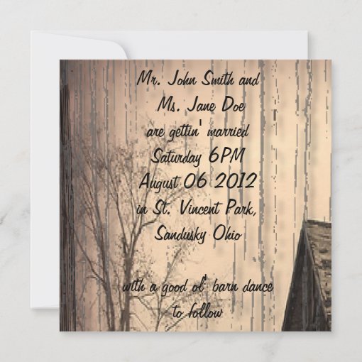 Vintage Western Rustic Country Wedding Invitation | Zazzle