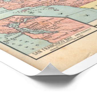 Vintage Western States Map Poster | Zazzle