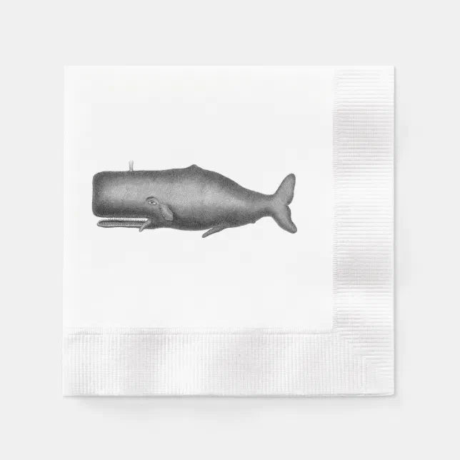 Vintage Whale Paper Napkins | Zazzle