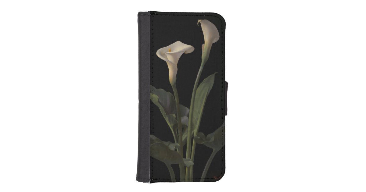Vintage White Calla Lilies iPhone Wallet Case | Zazzle