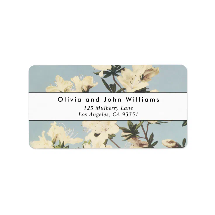 Vintage White Cream Azaleas Return Address Labels | Zazzle