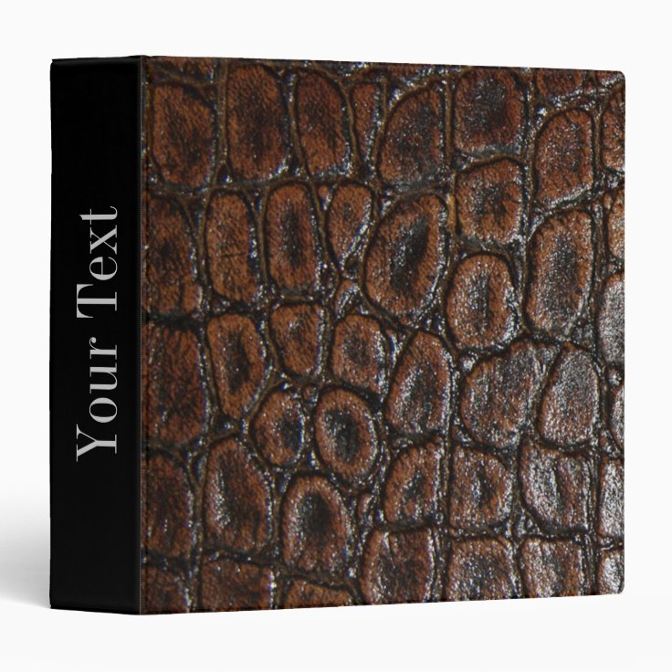 vintage wild crocodile brown alligator leather 3 ring binder | Zazzle
