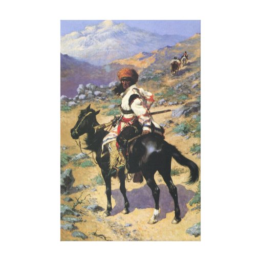 Vintage Wild West, An Indian Trapper by Remington Canvas Print | Zazzle