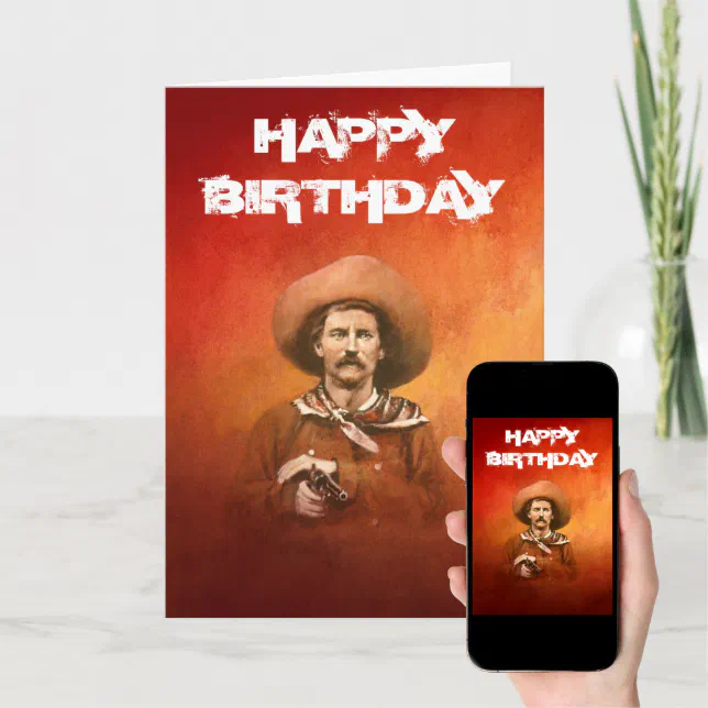 Vintage Wild West Cowboy Birthday card | Zazzle