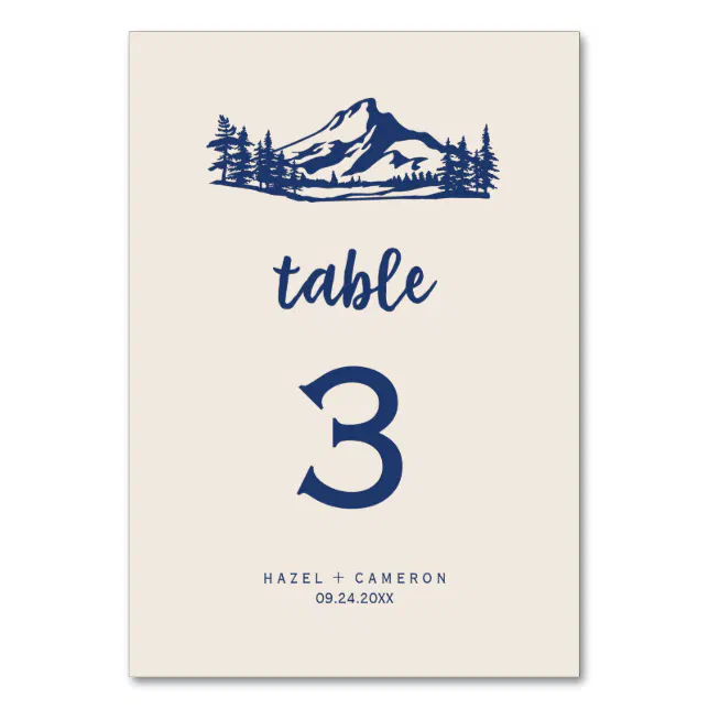 Vintage Wilderness | Navy Table Number | Zazzle